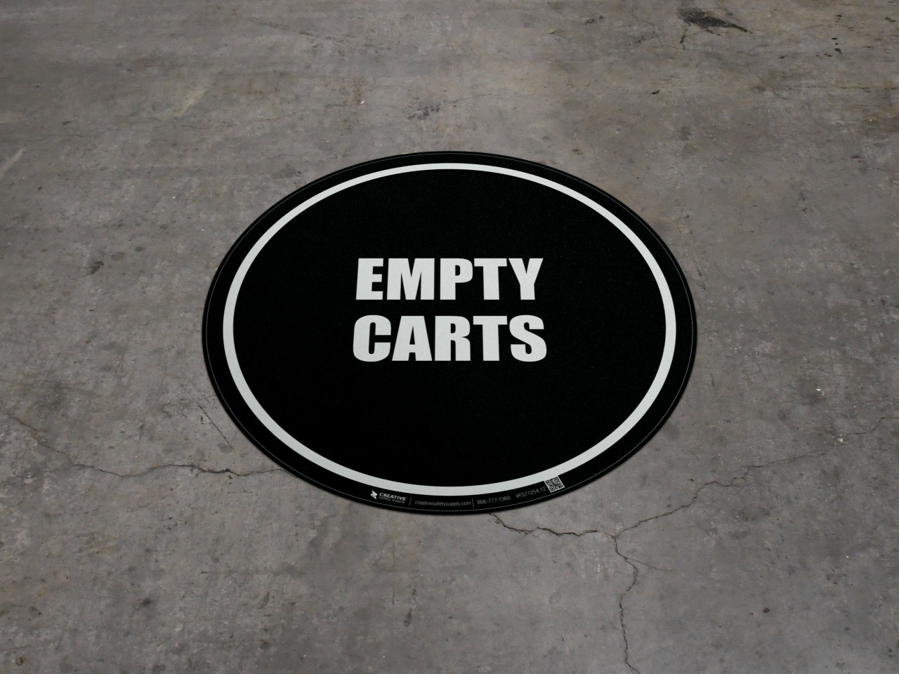 Empty Carts Floor Sign