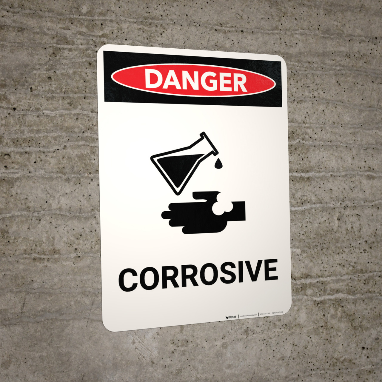 Corrosive With Icon - Portrait Wall Sign