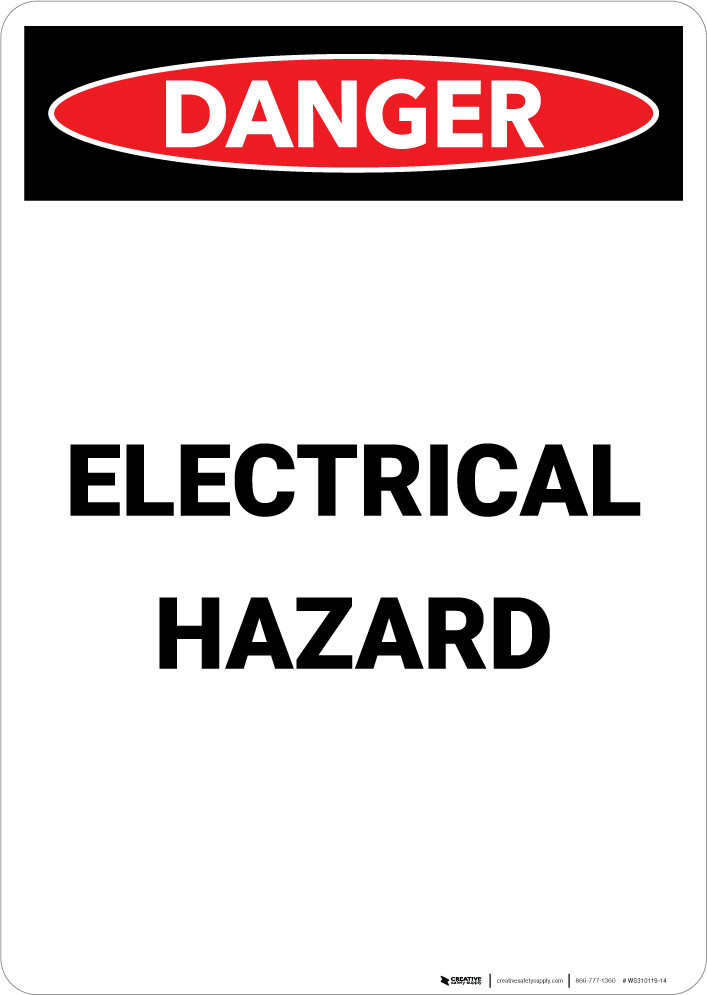 Electrical Hazard - Portrait Wall Sign