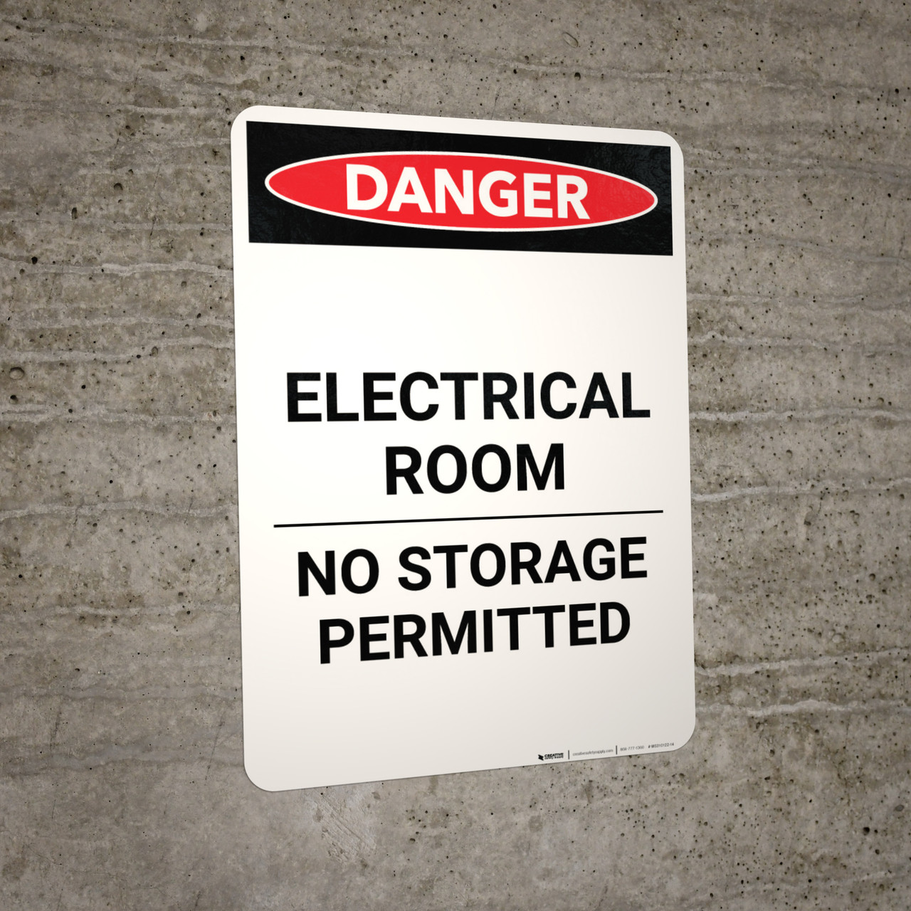 Electrical Room No Storage - Portrait Wall Sign | Creative Safety Supply