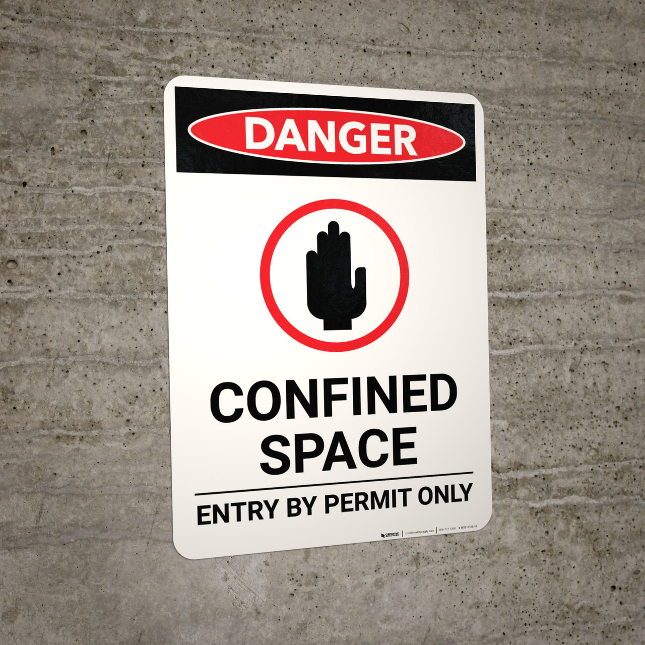 Enter By Permit Only with Icon - Portrait Wall Sign | Creative Safety ...