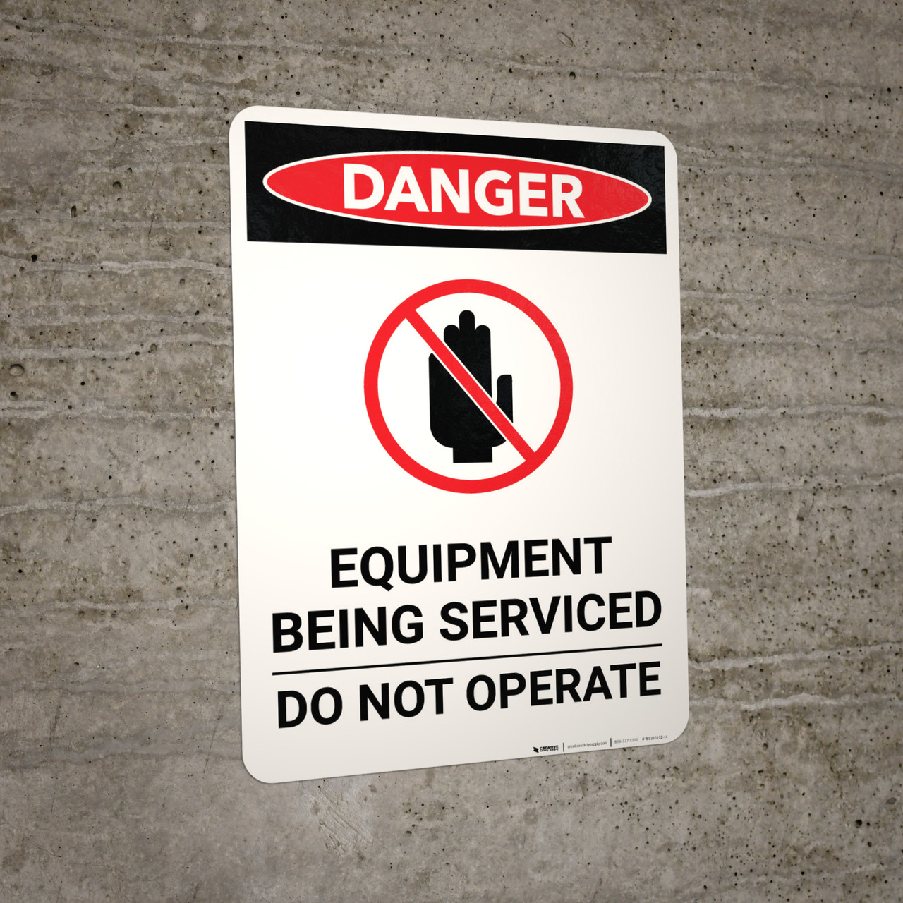 Equipment Being Serviced with Icon - Portrait Wall Sign