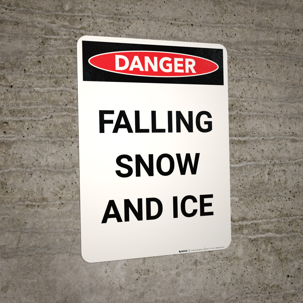 Falling Snow and Ice - Portrait Wall Sign