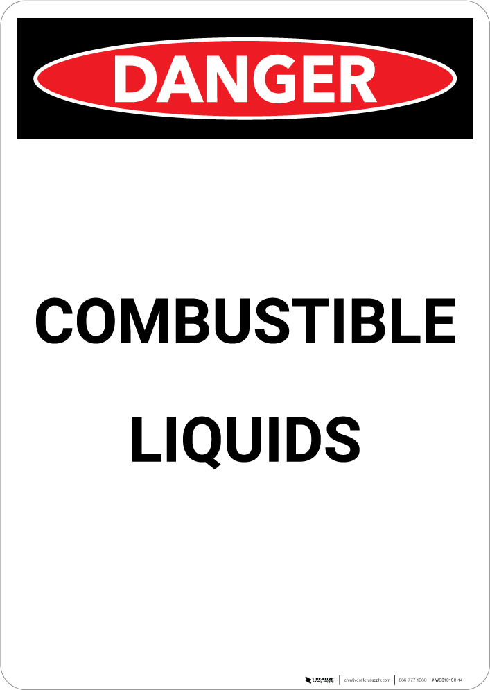 Flammable Explosive Liquids - Portrait Wall Sign
