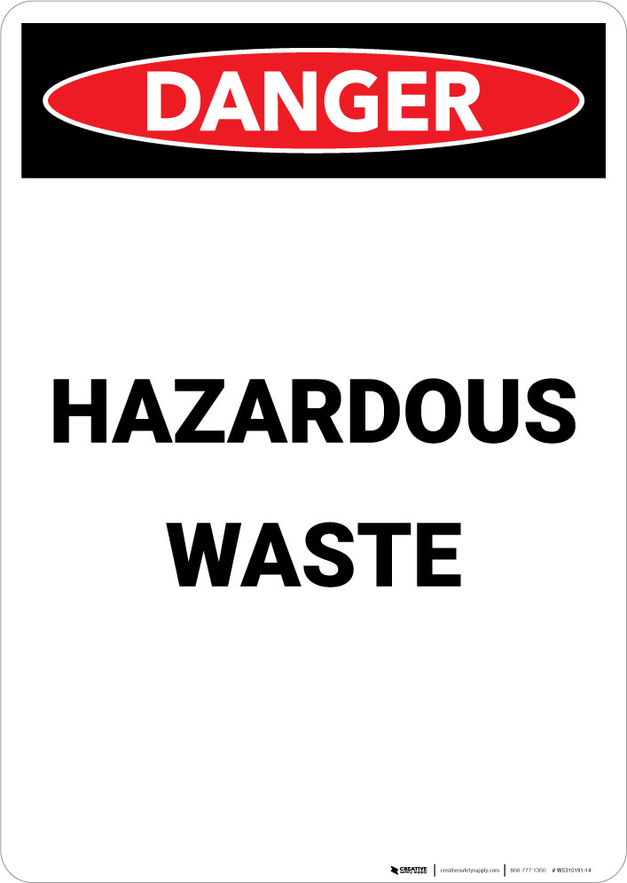 Hazardous Waste - Portrait Wall Sign