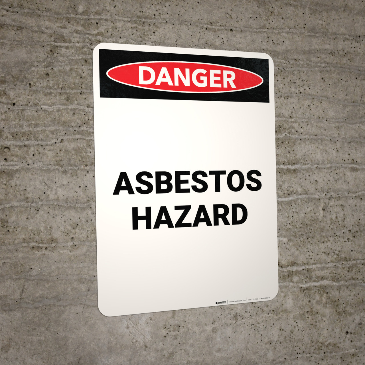 Asbestos Hazard - Portrait Wall Sign | Creative Safety Supply