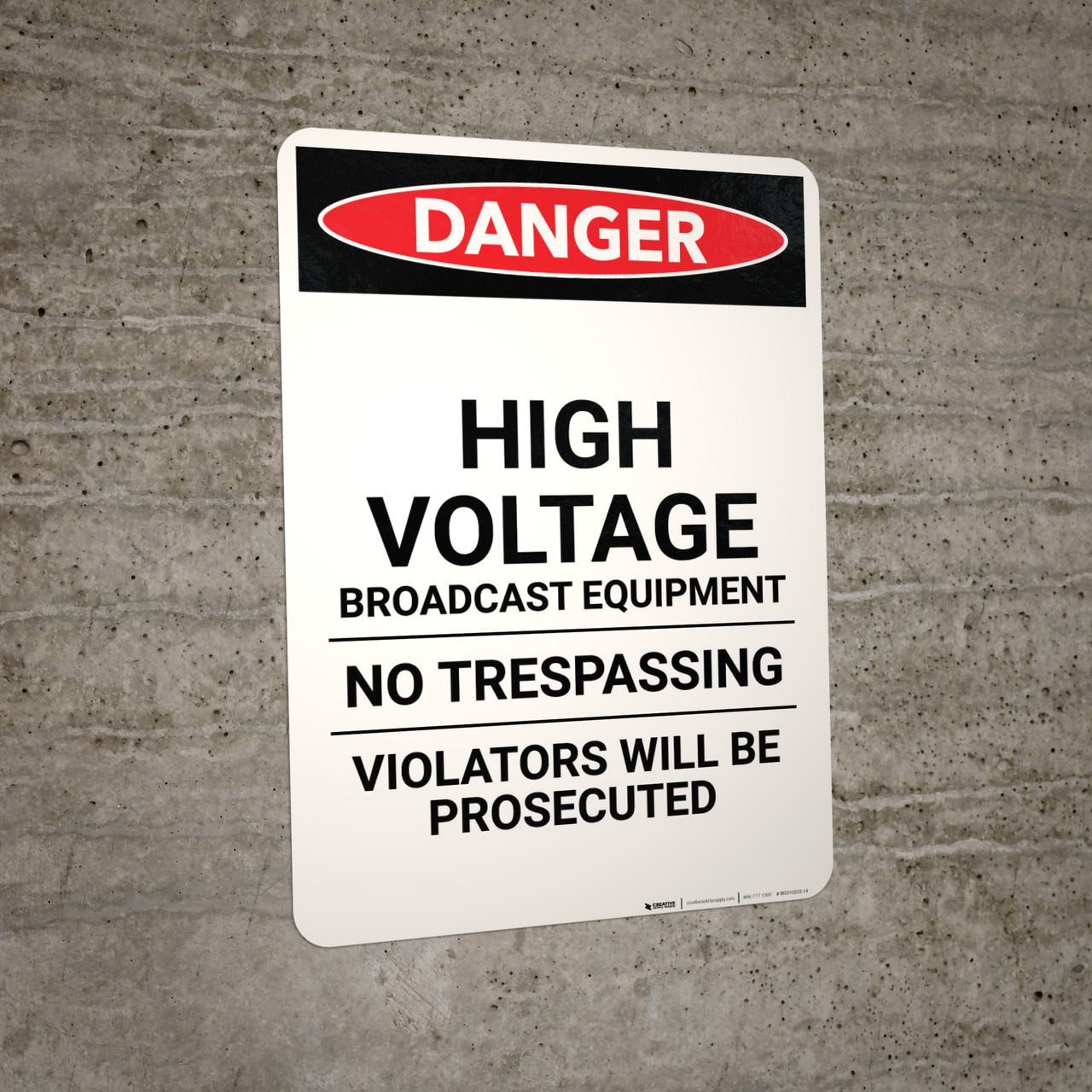 High Voltage Broadcast Equipment - Portrait Wall Sign
