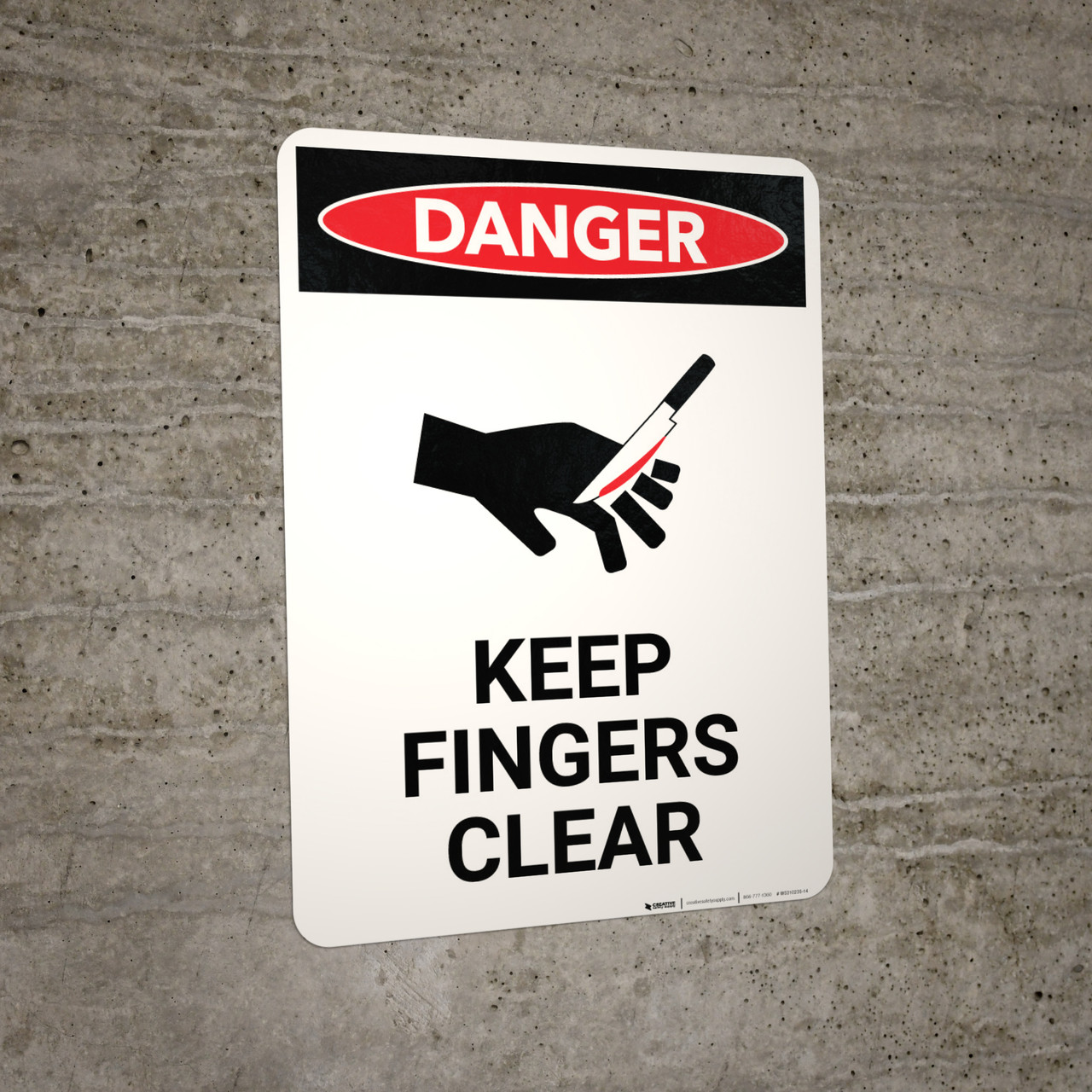 Keep Fingers Clear with Icon - Portrait Wall Sign | Creative Safety Supply