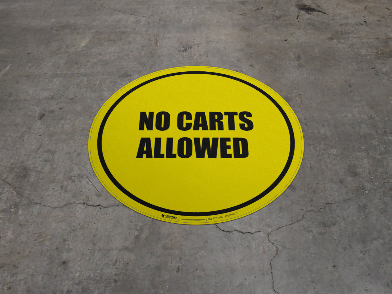 No Carts Allowed Floor Sign