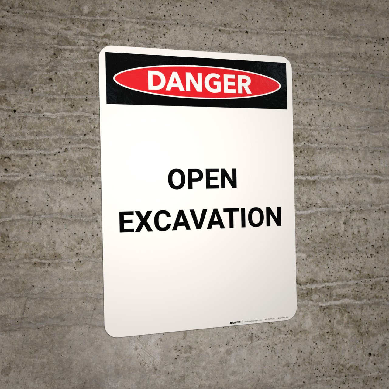 Open Excavation - Portrait Wall Sign | Creative Safety Supply