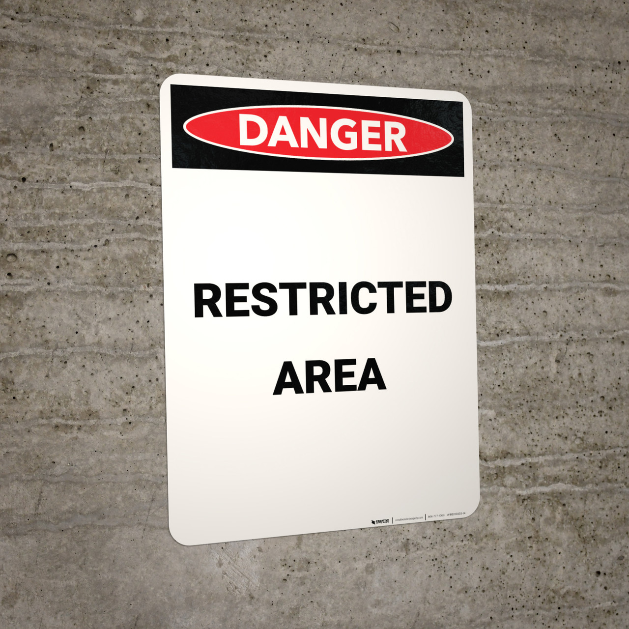 Restricted Area - Portrait Wall Sign | Creative Safety Supply