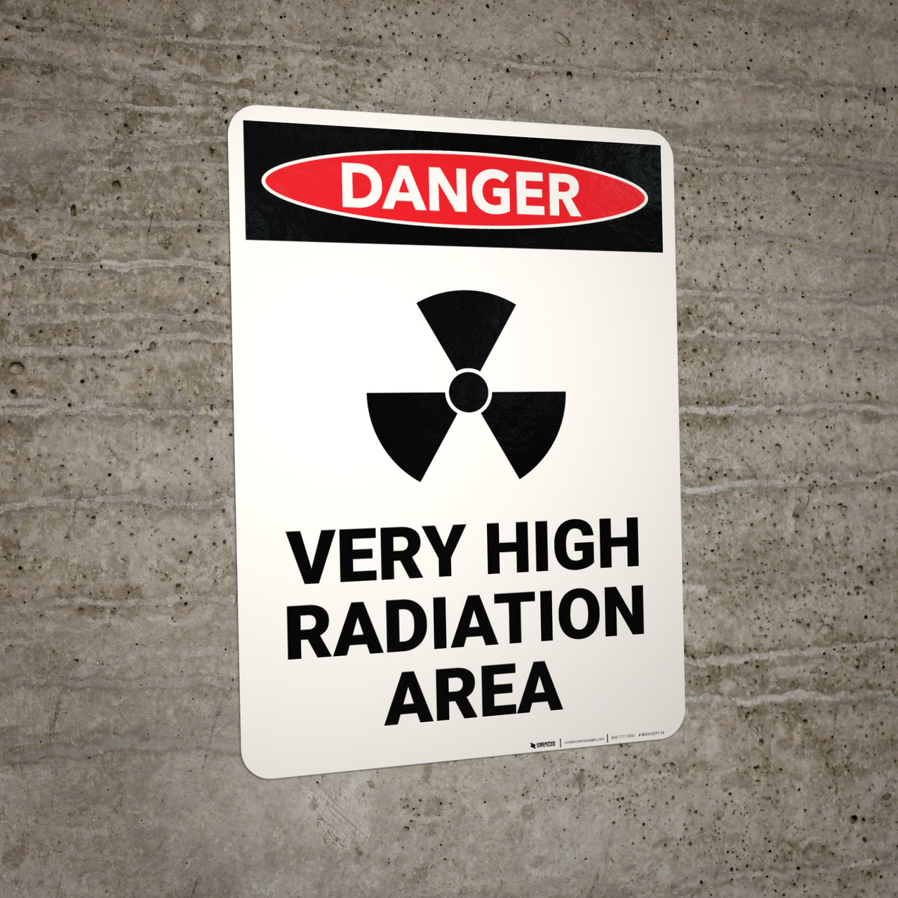 Very High Radiation Area with Icon - Portrait Wall Sign