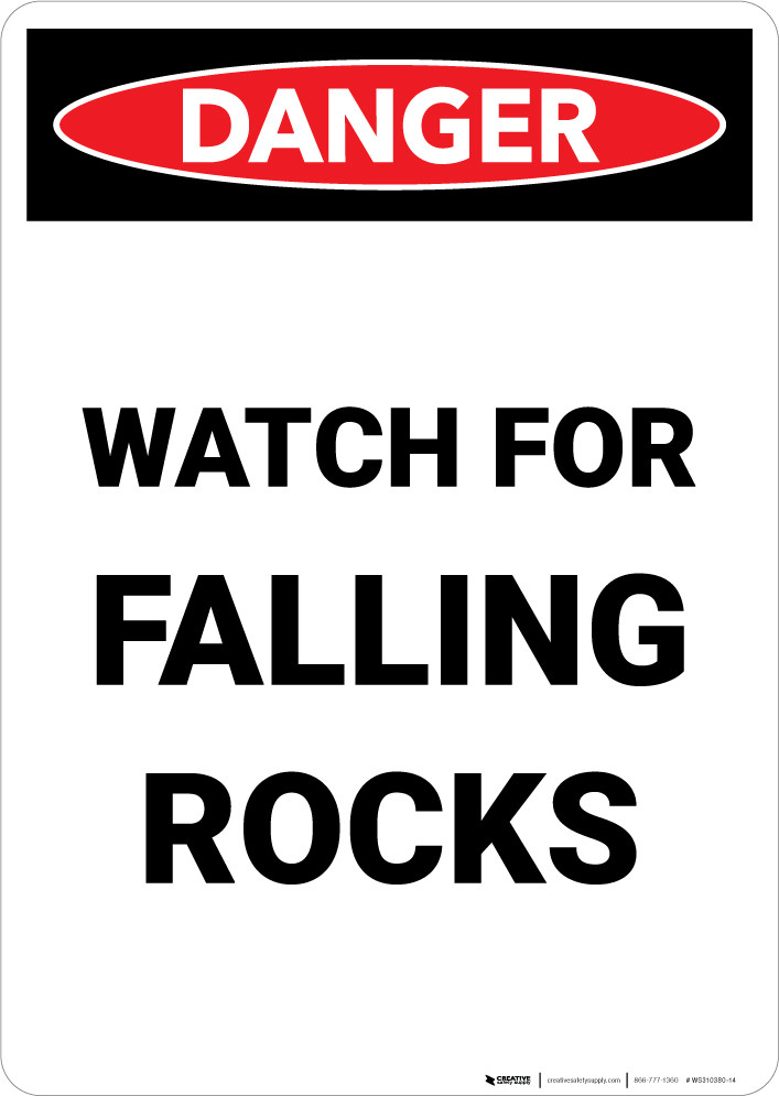 Watch for Falling Rocks - Portrait Wall Sign