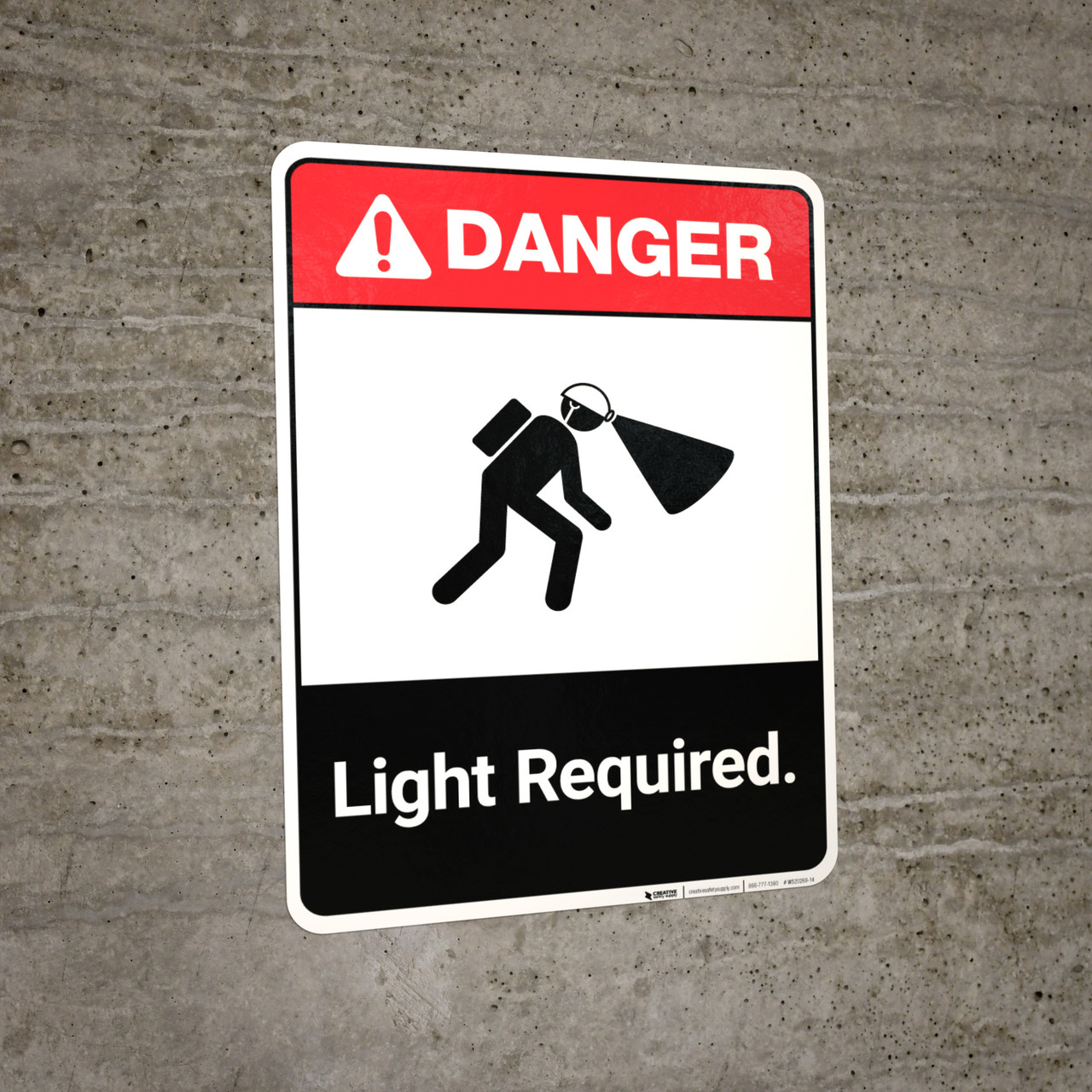 Light Required ANSI - Portrait Wall Sign | Creative Safety Supply