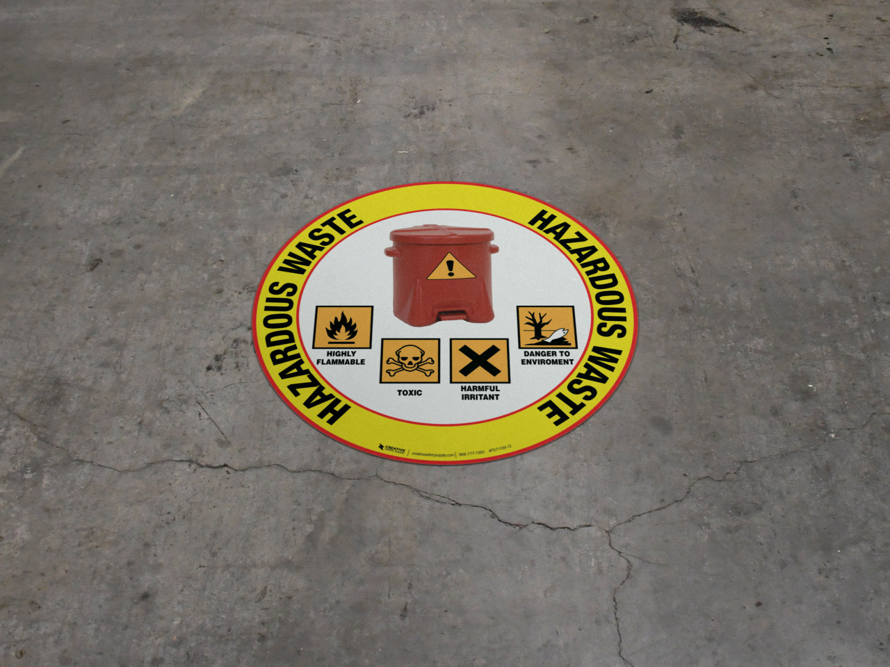 Pictogram Hazardous Waste Floor Sign
