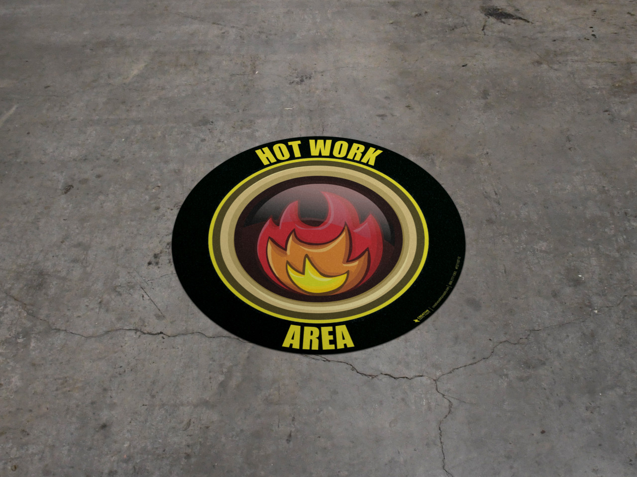 Hot Work Area Floor Sign