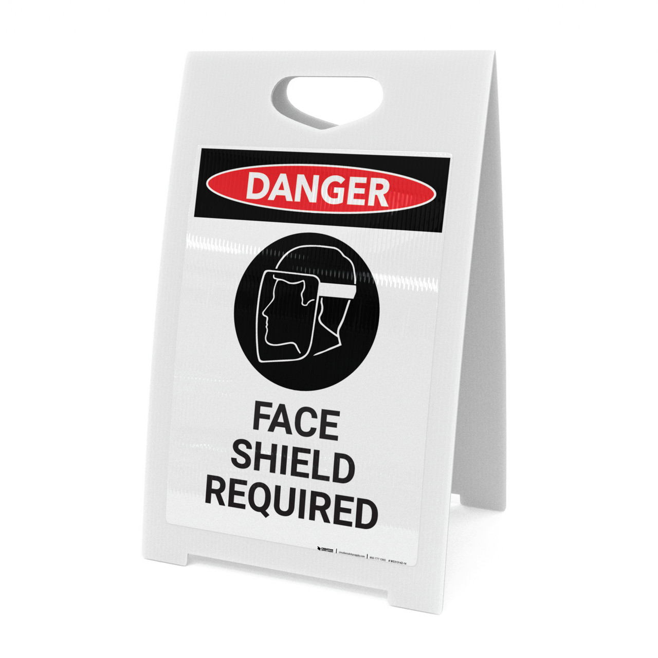 Face Shield Required with Icon - A-Frame Sign
