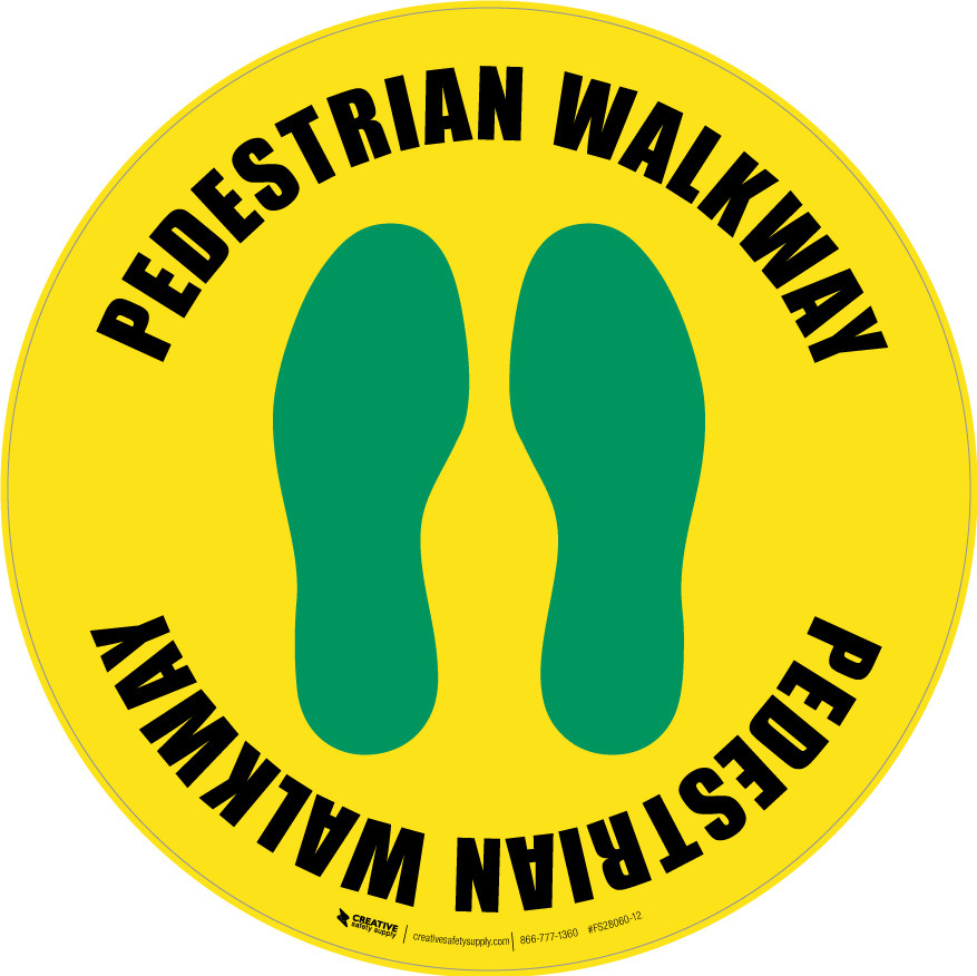 Pedestrian Walkway (Footprints) Floor Sign | Creative Safety Supply