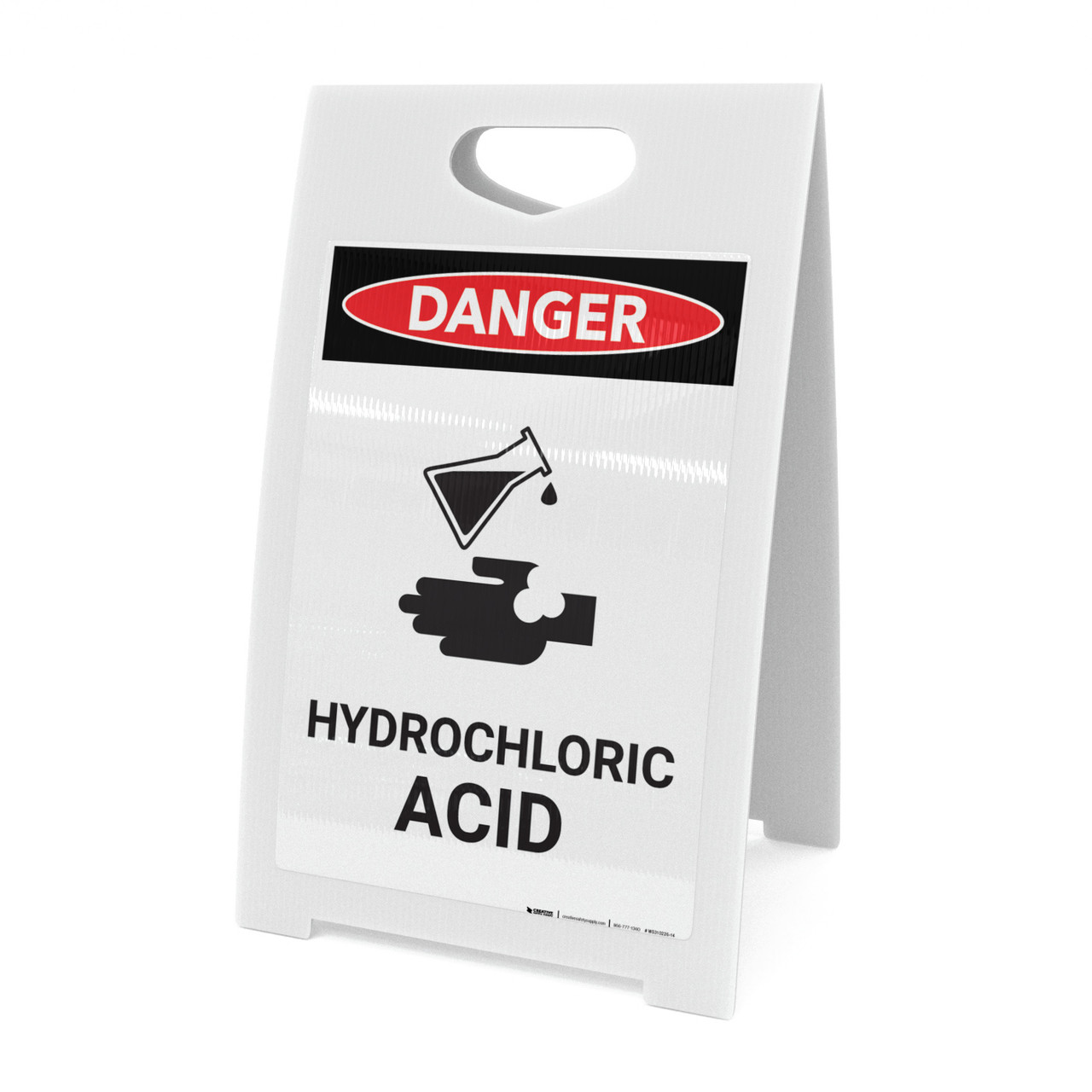 Hydrochloric Acid with Icon - A-Frame Sign | Creative Safety Supply