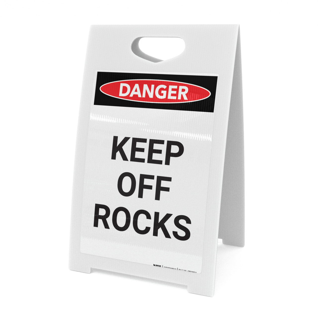 Keep Off Rocks - A-Frame Sign | Creative Safety Supply