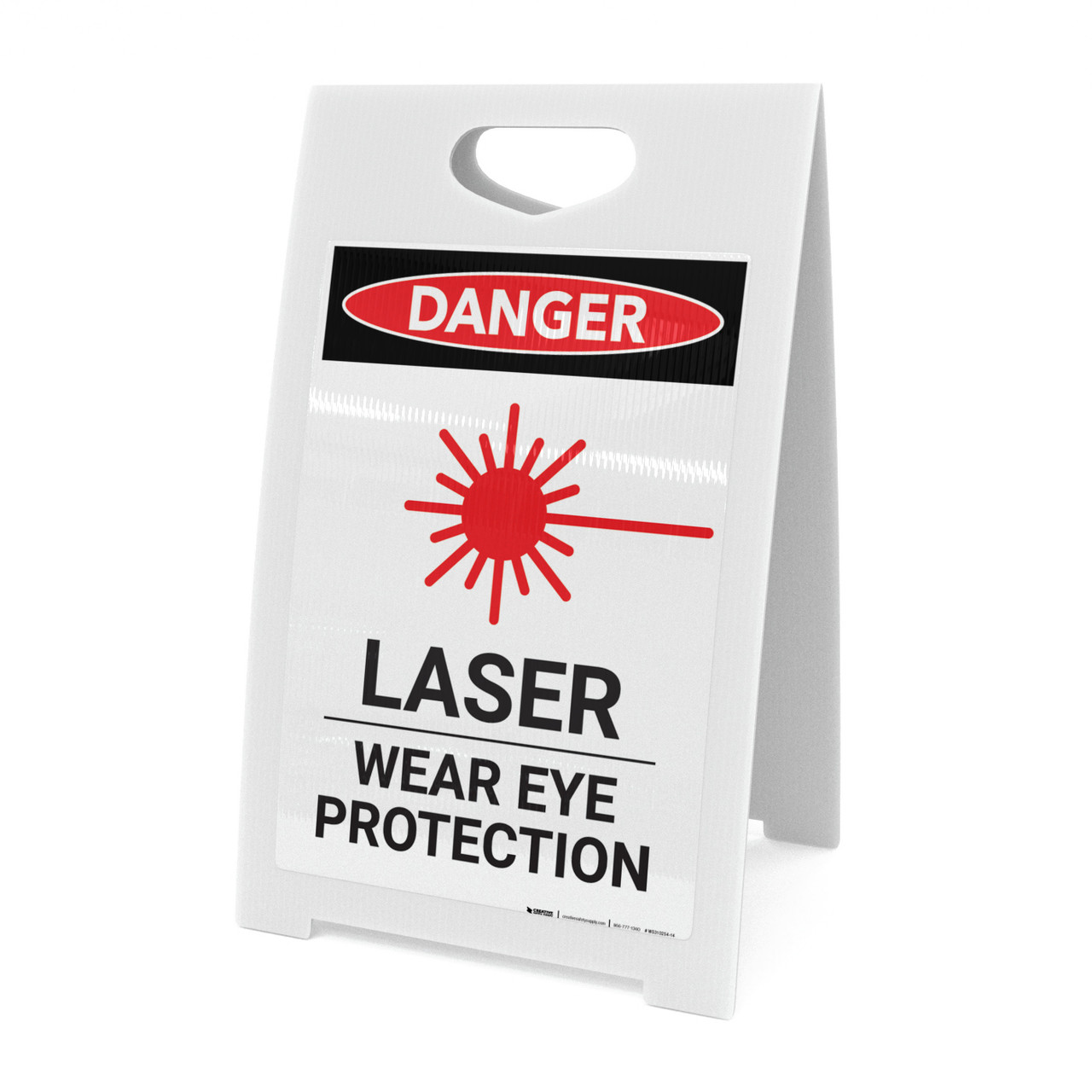 Laser Wear Eye Protection with Icon - A-Frame Sign