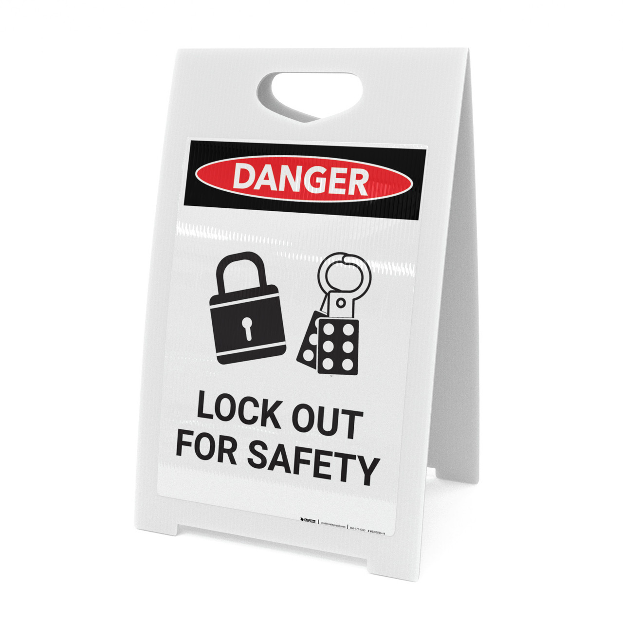 Lock Out Tag Out Must Be Performed - A-Frame Sign