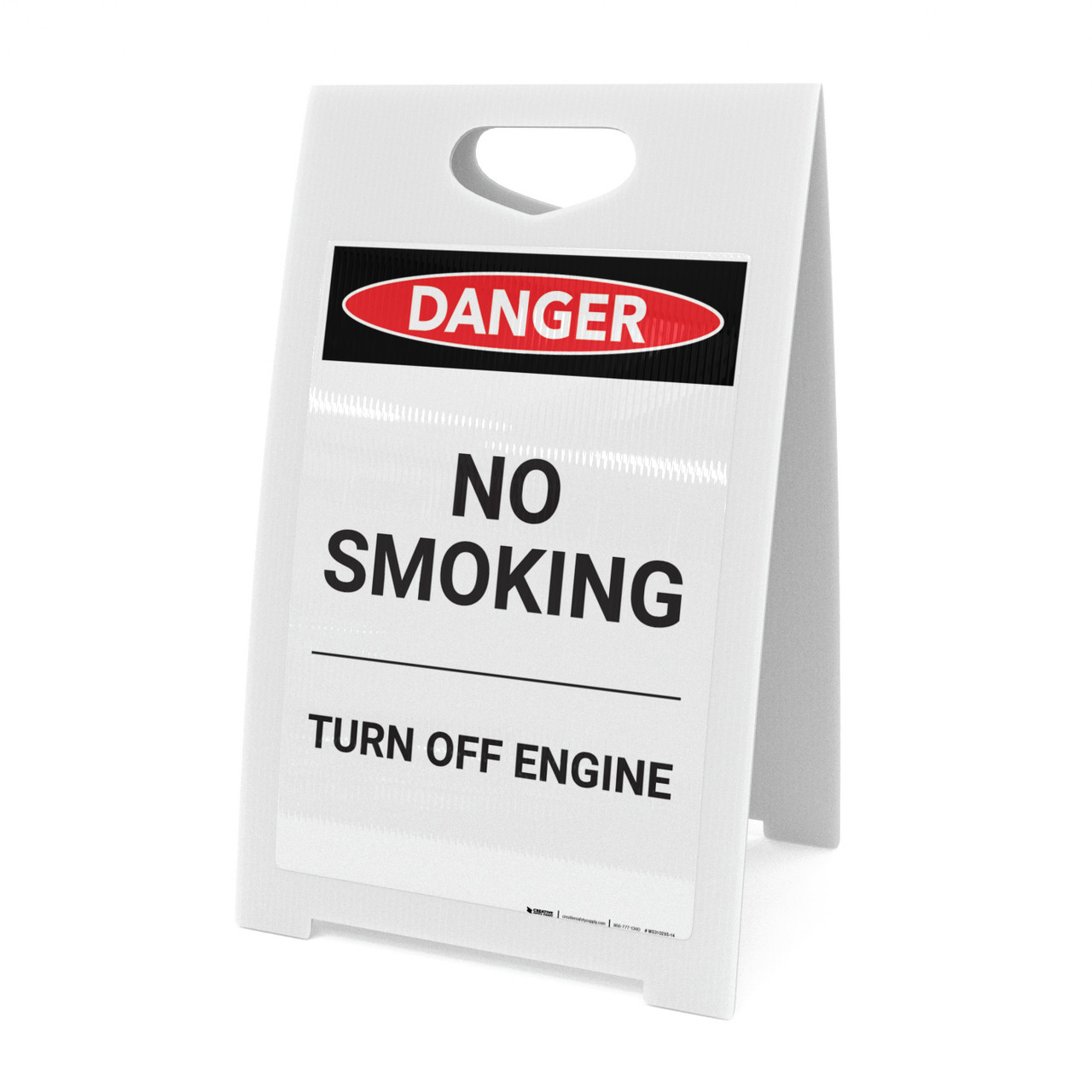 No Smoking Turn Off Engine - A-Frame Sign | Creative Safety Supply