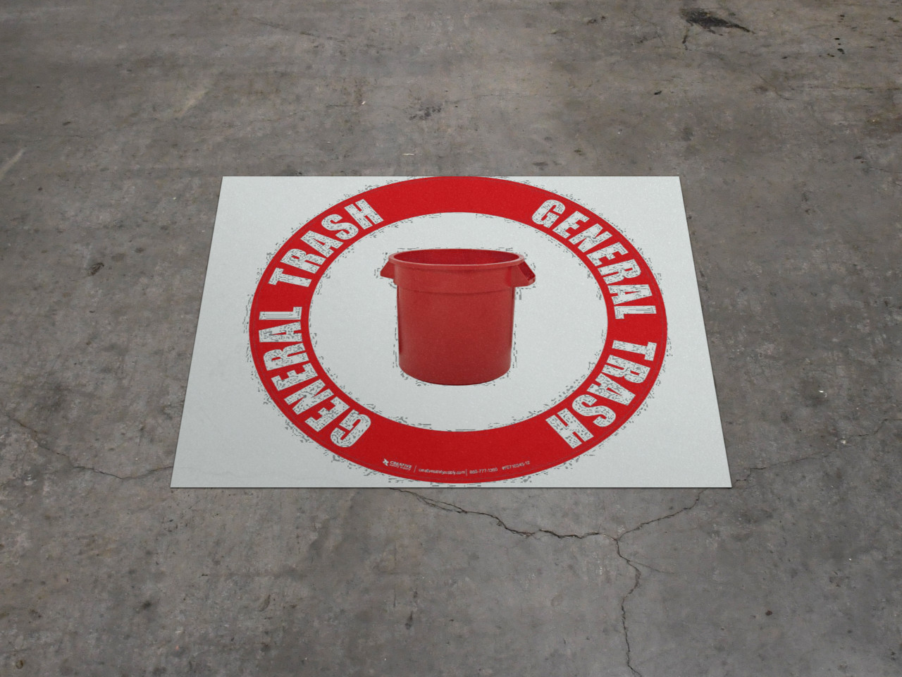 General Trash (Red) Floor Sign