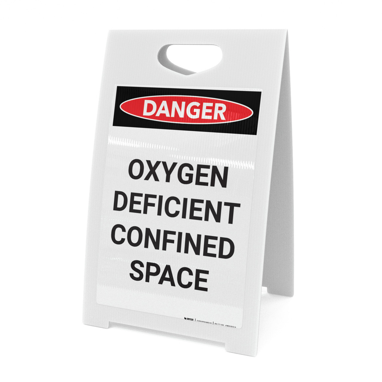 Oxygen Deficient Confined Space - A-Frame Sign | Creative Safety Supply