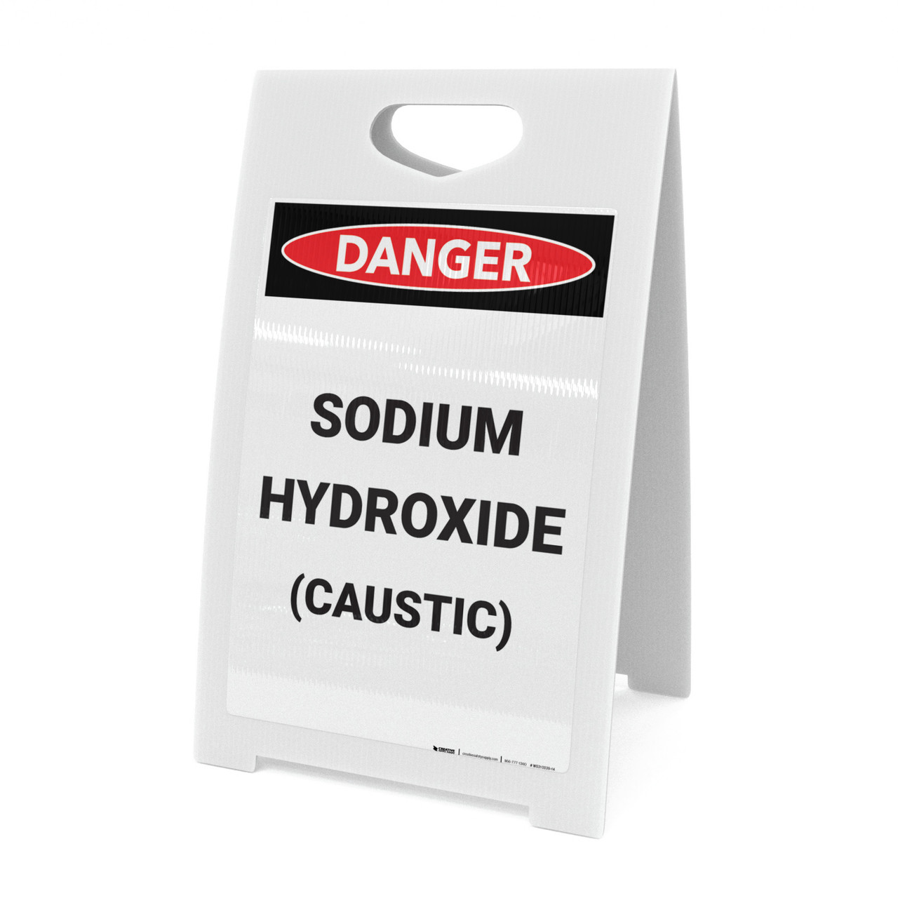 Sodium Hydroxide Caustic - A-Frame Sign