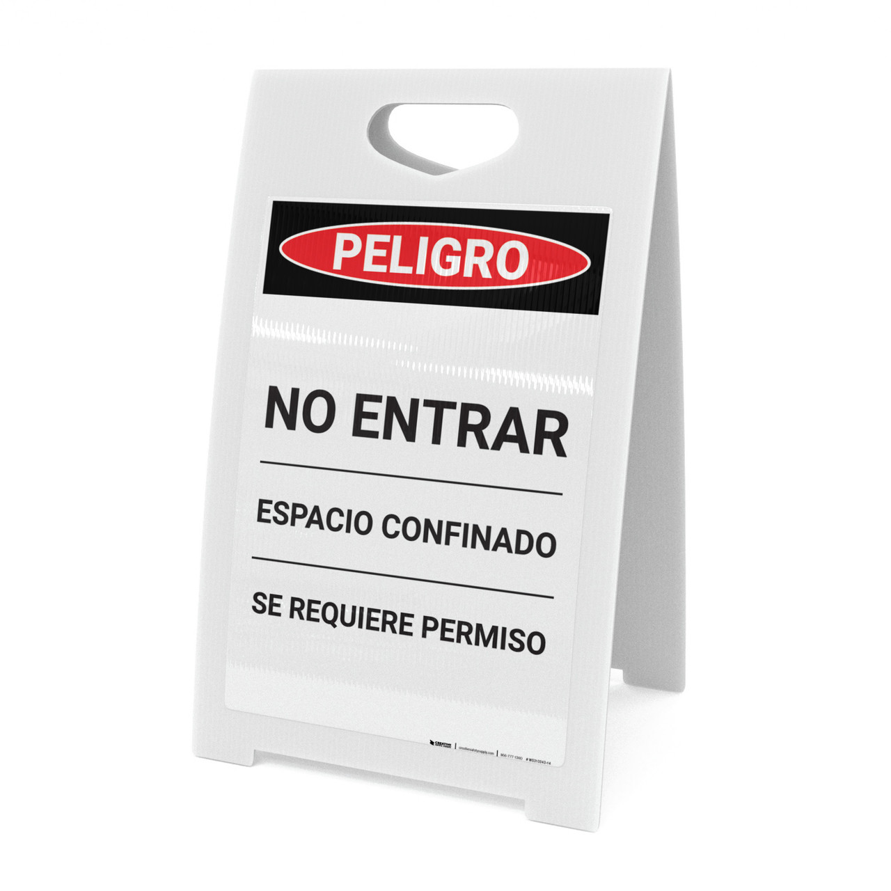 Spanish Permit Required No Entry - A-Frame Sign | Creative Safety Supply