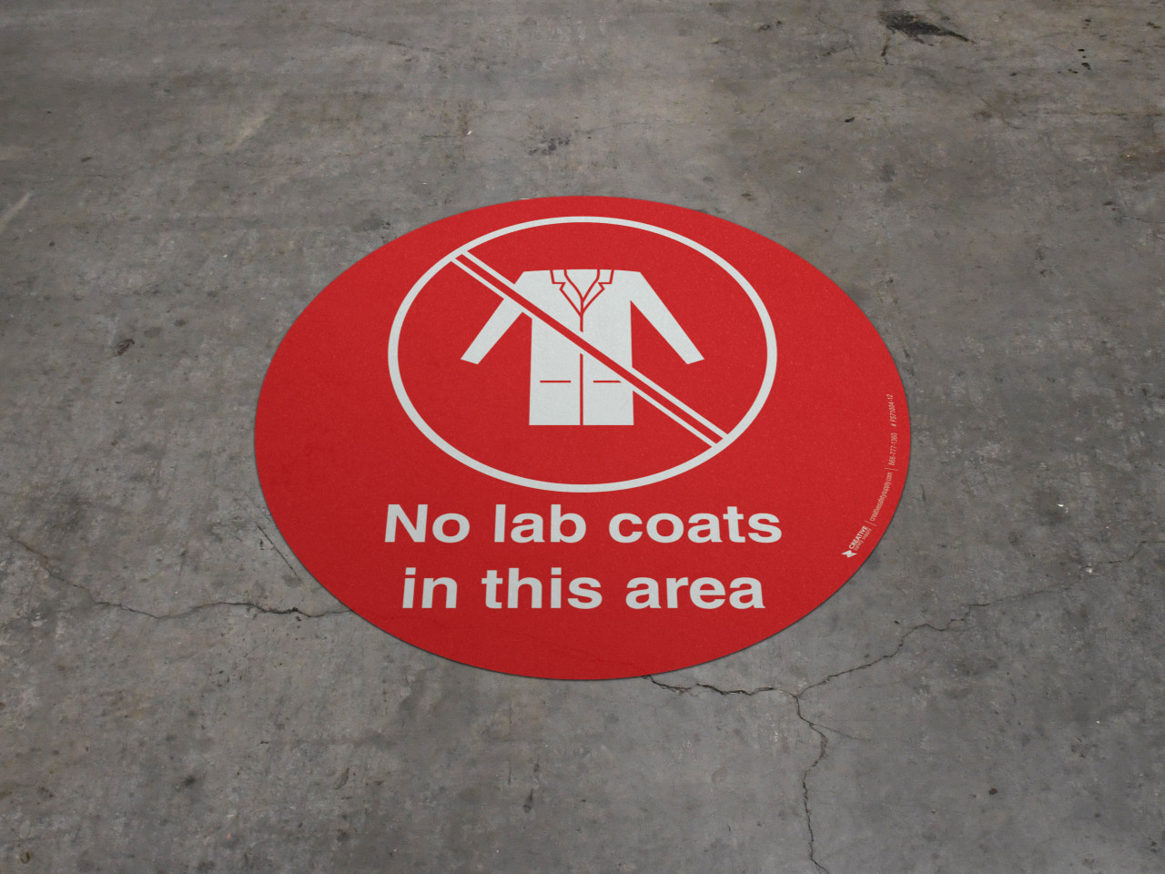 No Lab Coats in This Area Floor Sign