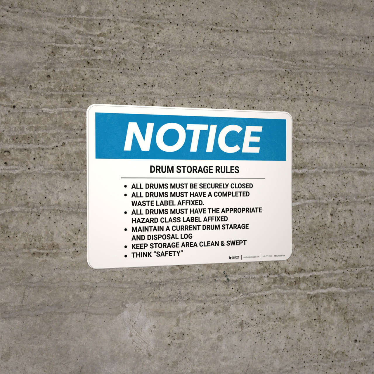 Notice: Drum Storage Rules Landscape