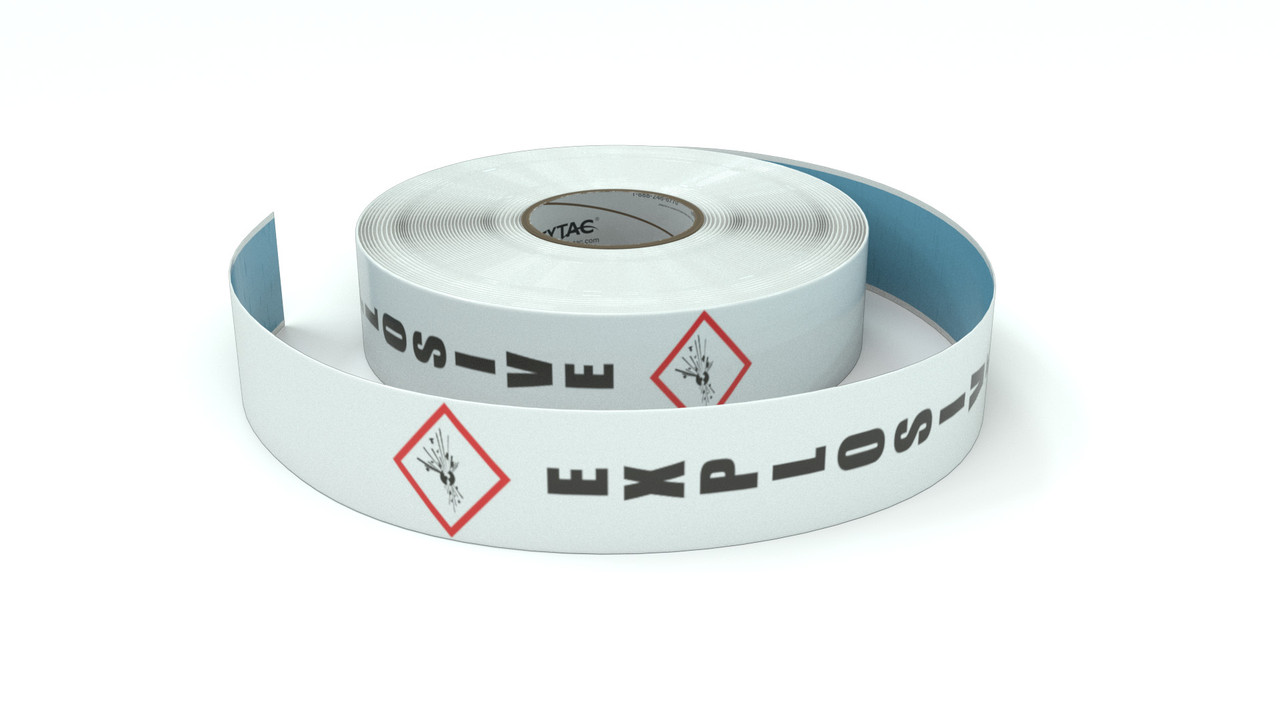 GHS: Explosive Icon Vertical - Inline Printed Floor Marking Tape