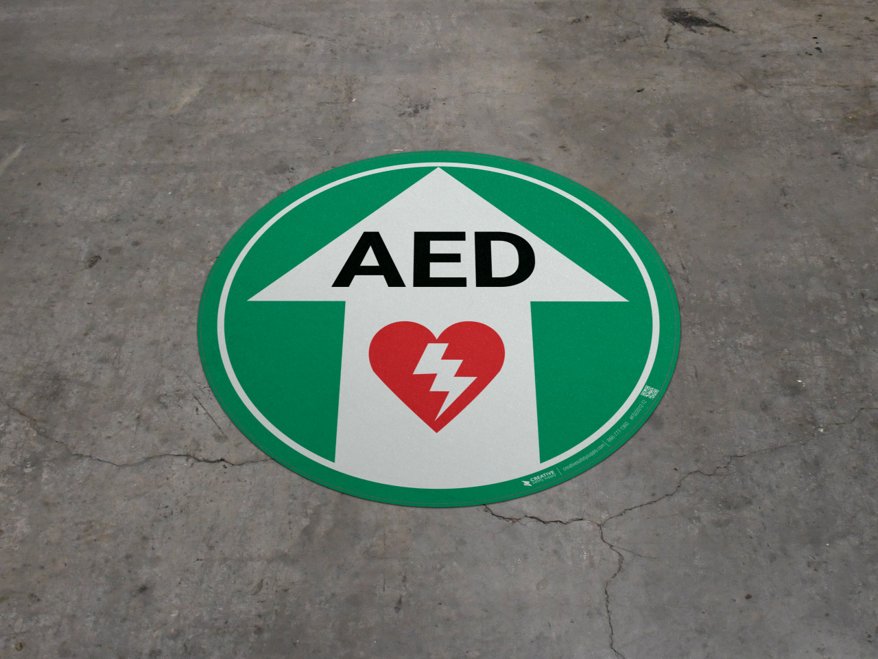 AED (Arrow Up) - Floor Sign | Creative Safety Supply