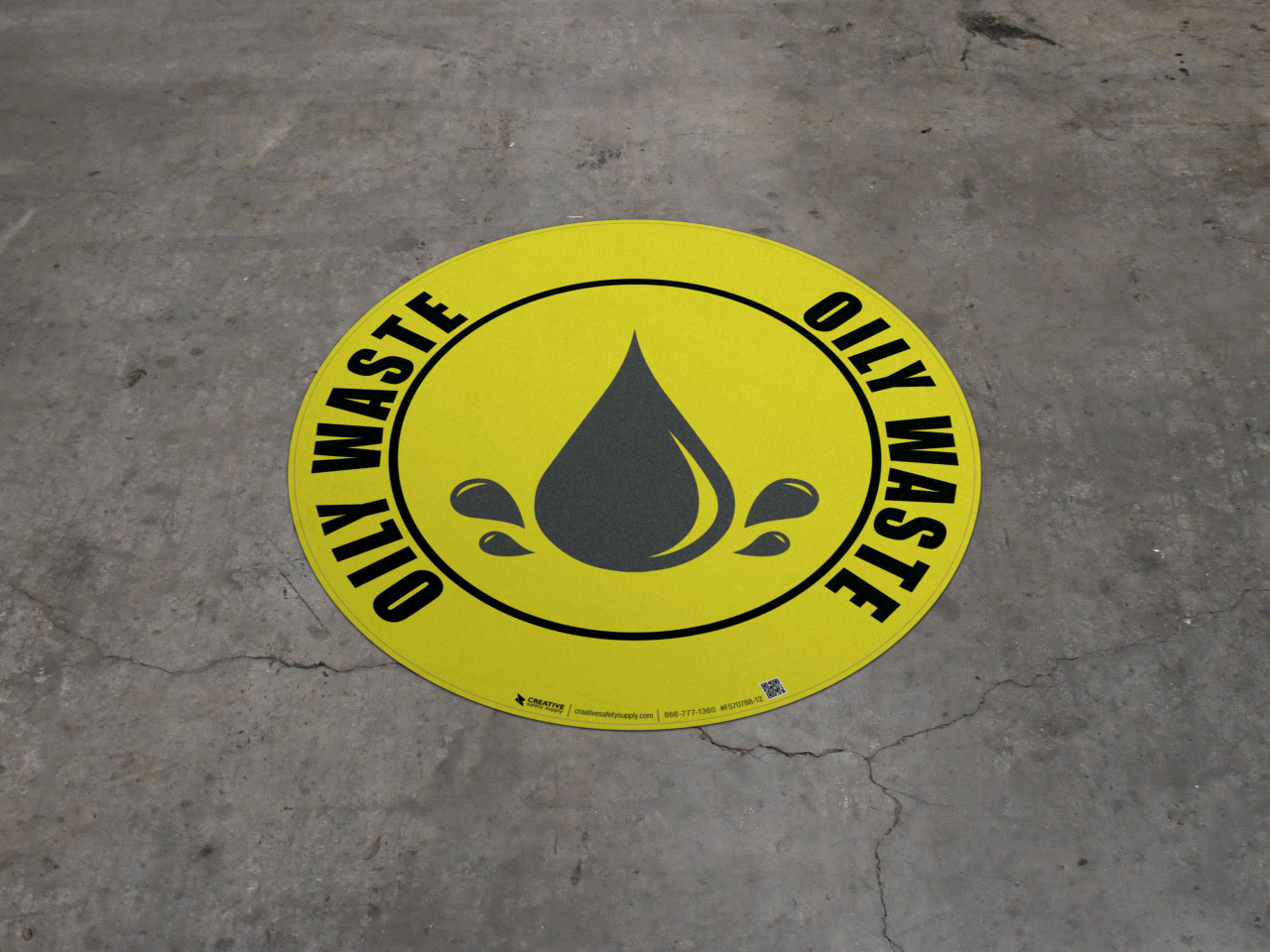 Oily Waste Floor Sign | Creative Safety Supply