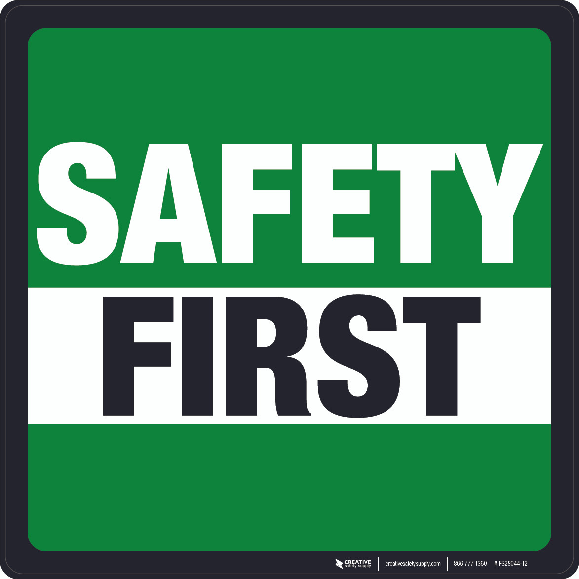 Safety First (Green/Square) - Floor Sign