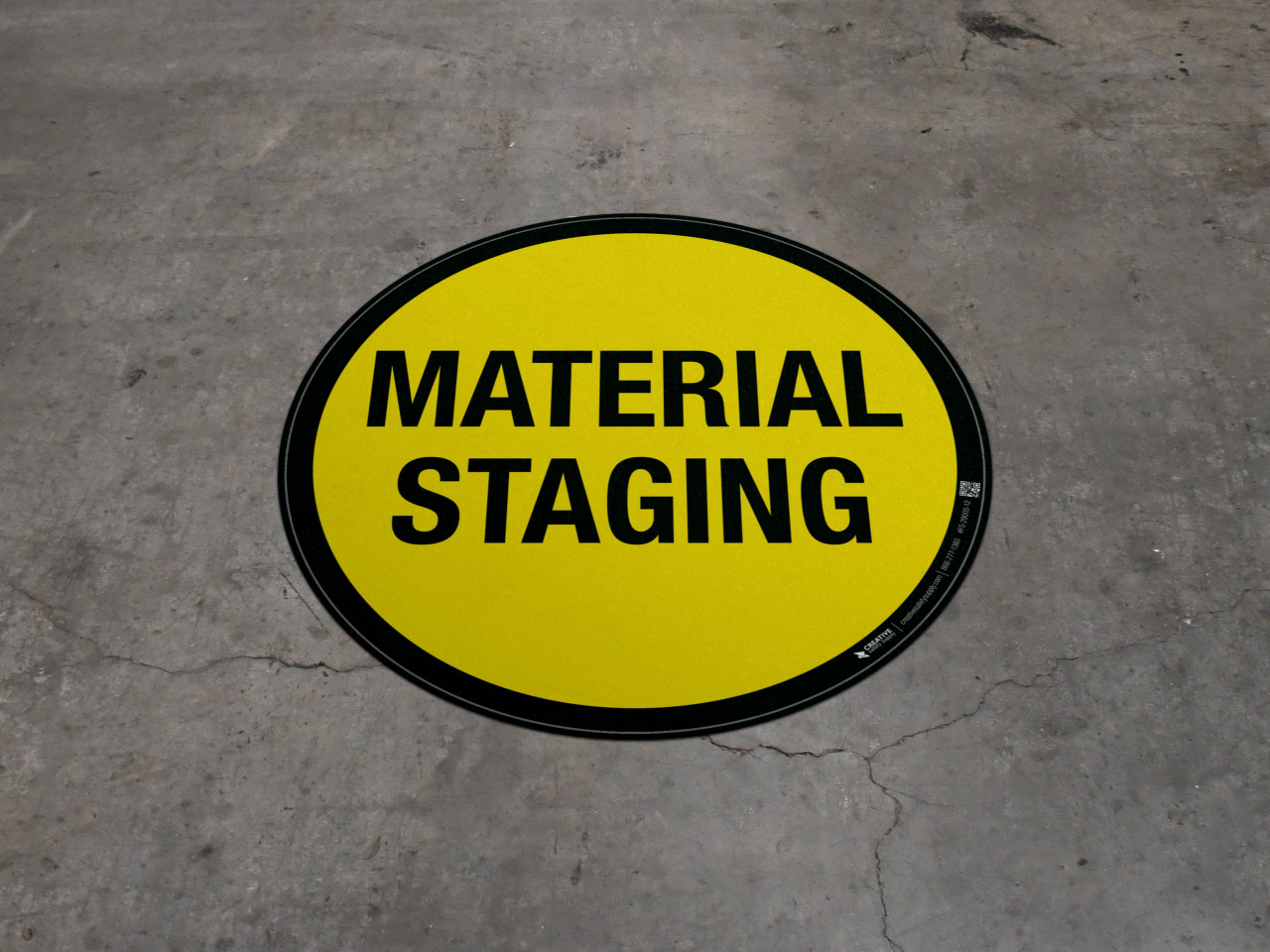 Material Staging (Yellow Circle) - Floor Sign