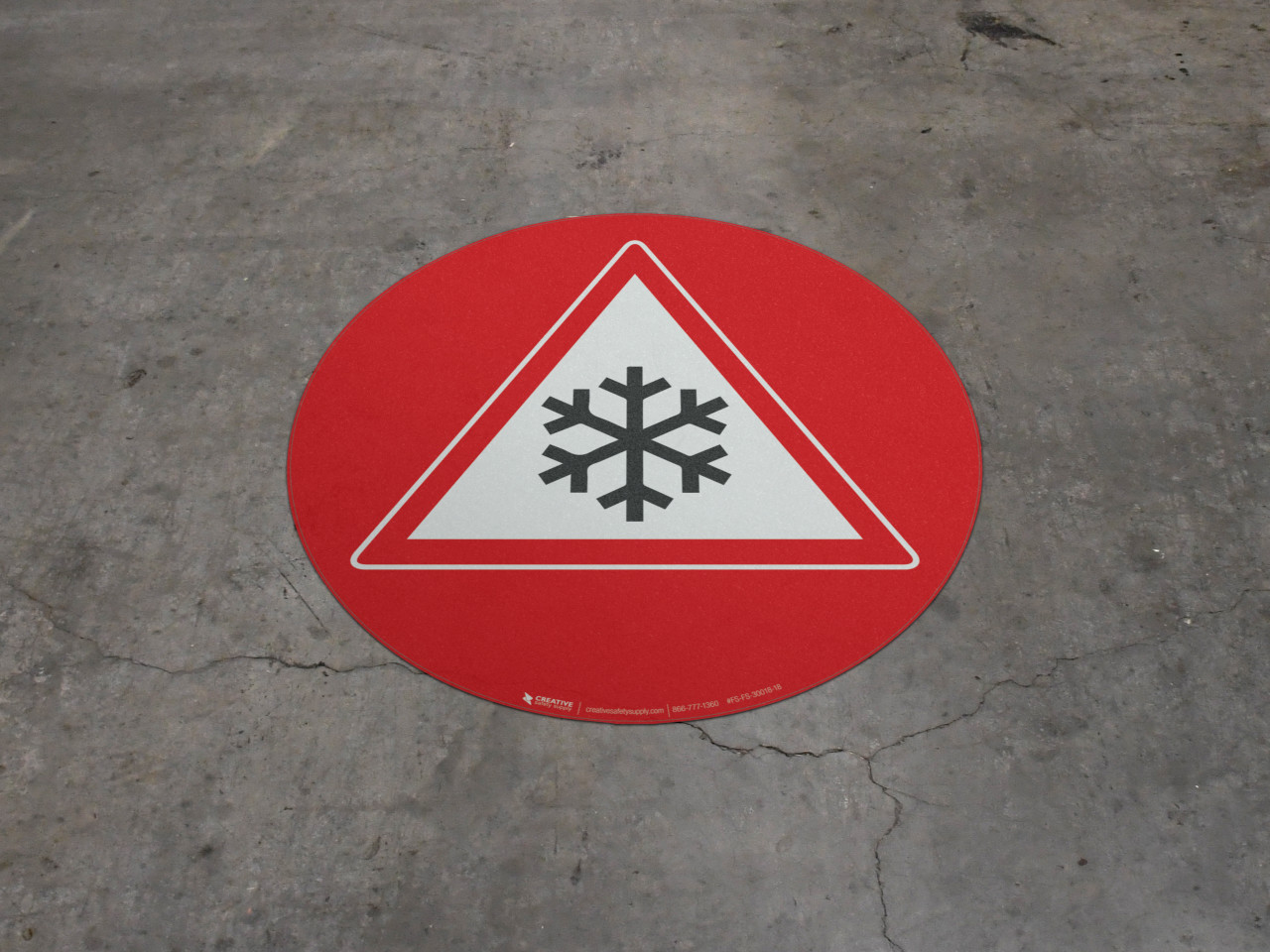 Ice Hazard (Red Circle) - Floor Sign