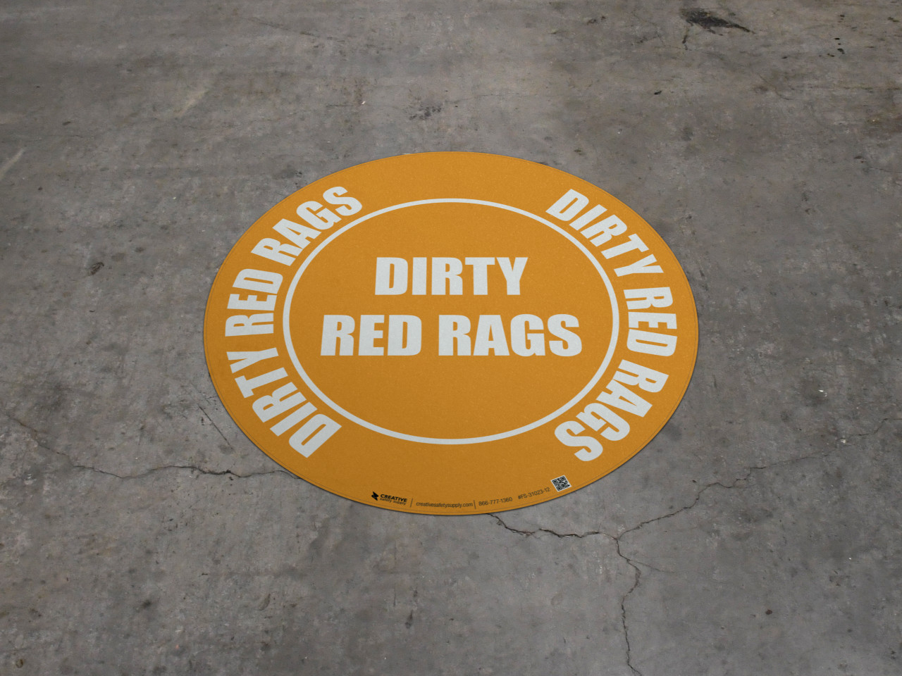Dirty Red Rags (Orange Circle) - Floor Sign