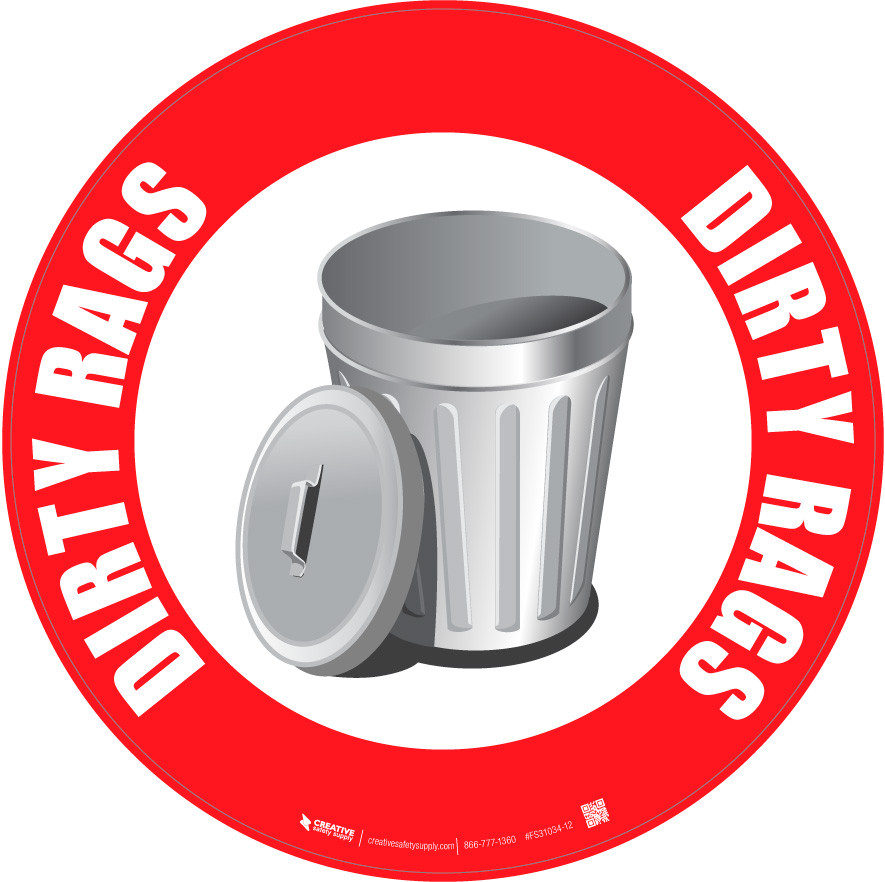 Dirty Rags (White/Red with Graphic) - Floor Sign