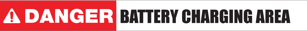 Danger: Battery Charging Area - Inline Printed Floor Marking Tape ...