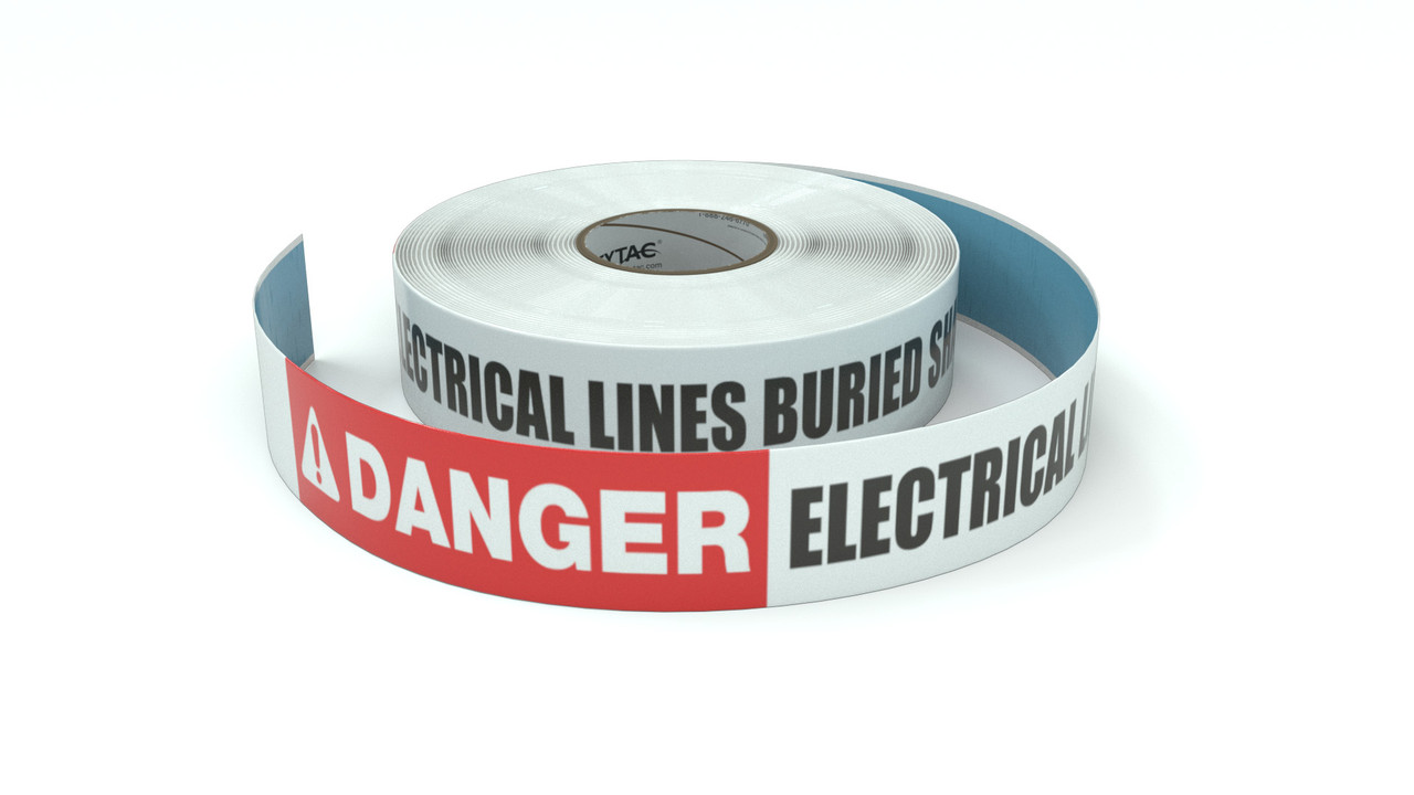 Danger: Electrical Lines Buried Shallow - Inline Printed Floor Marking ...