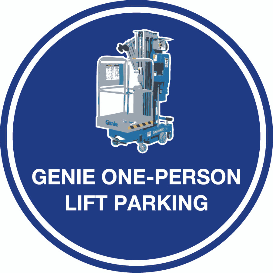 Genie One-Person Lift Parking (Real) Floor Sign | Creative Safety Supply