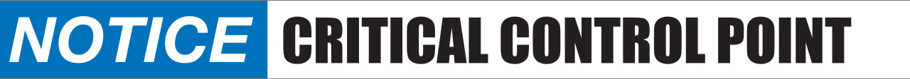Notice: Critical Control Point - Inline Printed Floor Marking Tape