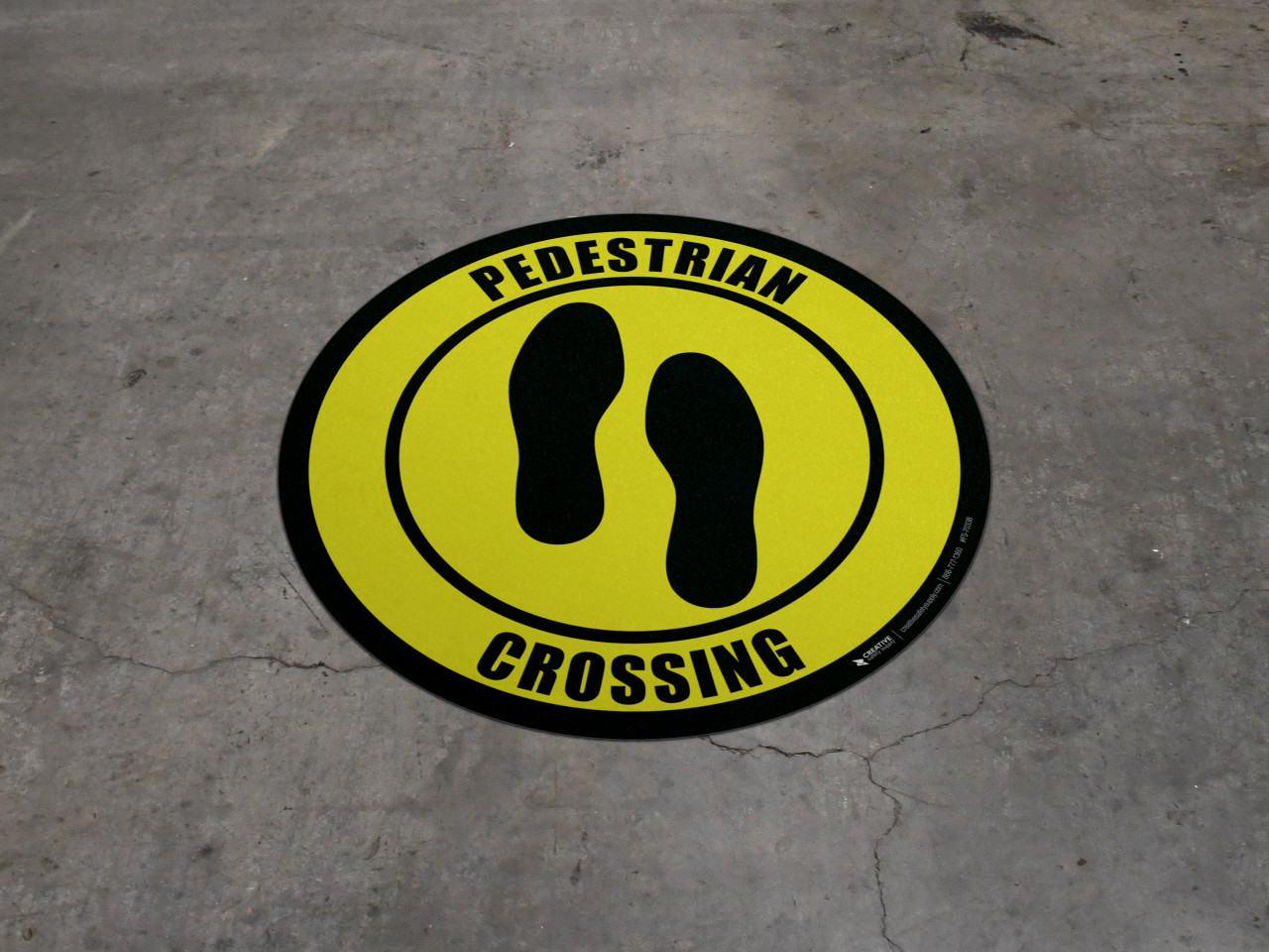 Pedestrian Crossing (Foot Prints) Floor Sign | Creative Safety Supply