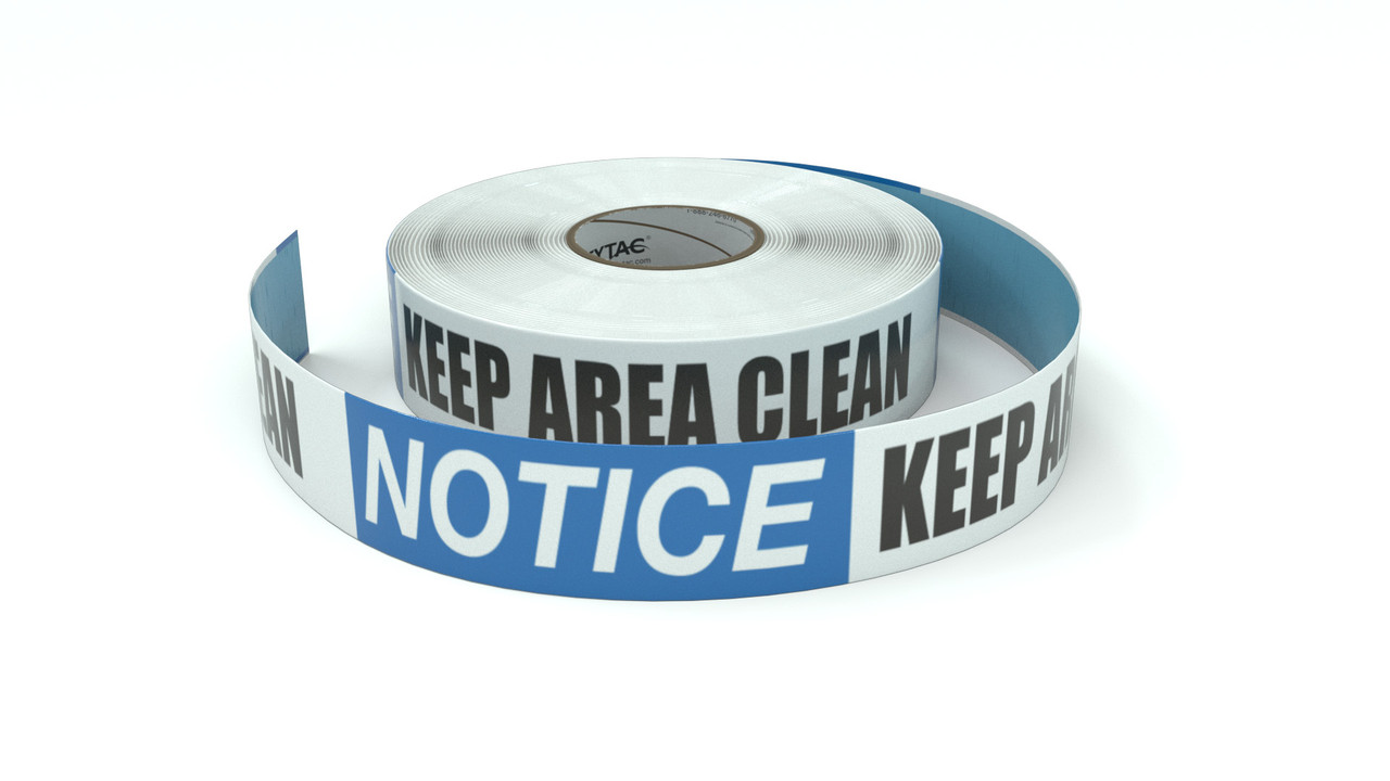 Notice Keep Area Clean Inline Printed Floor Marking Tape