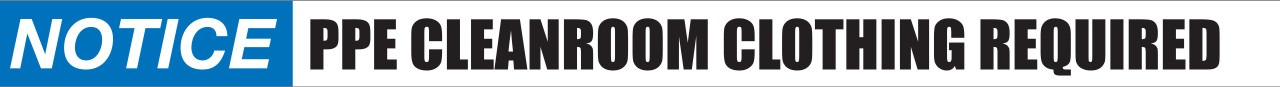 Notice: PPE Cleanroom Clothing Required - Inline Printed Floor Marking Tape