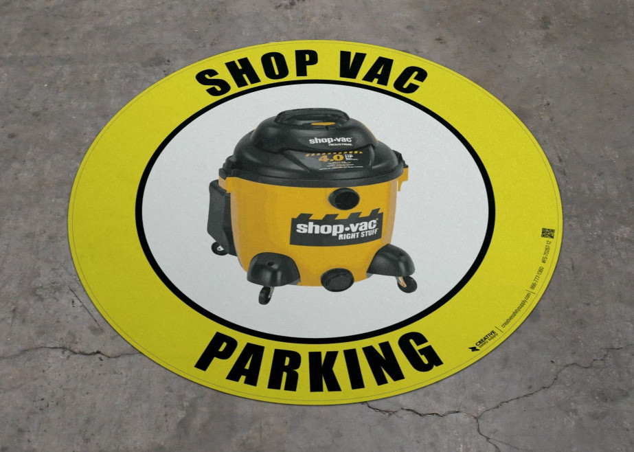 Shop Vac Parking (Real) Floor Sign