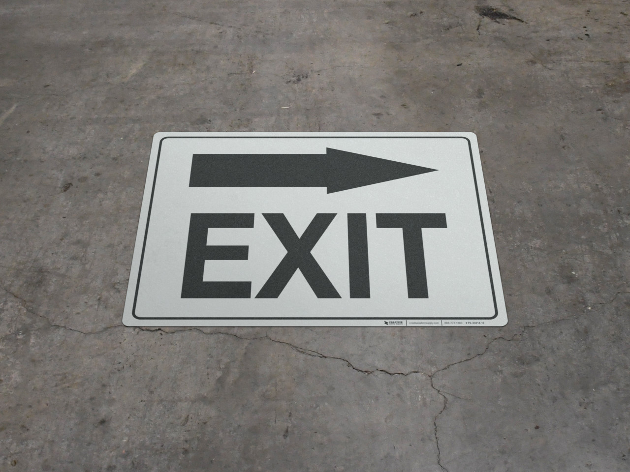 Glow: Exit Arrow Right (Rectangle) - Floor Sign | Creative Safety Supply